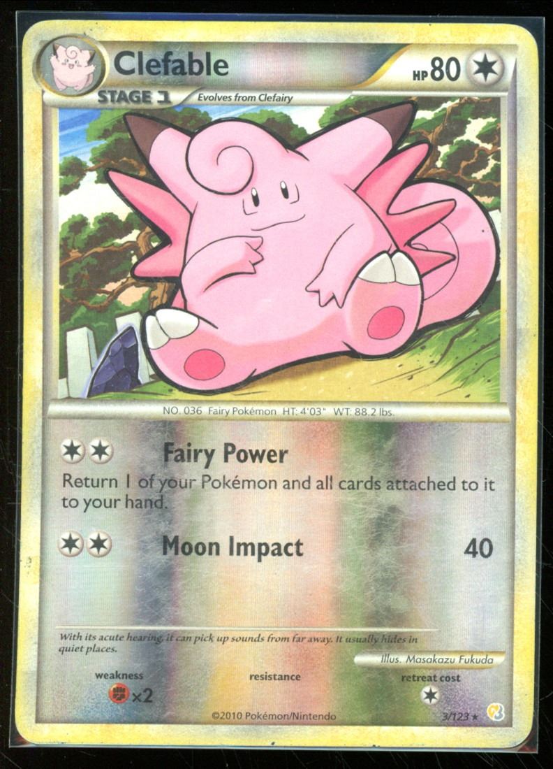 Pokemon Clefable Heartgold & Soul Silver Reverse Holo 3/123