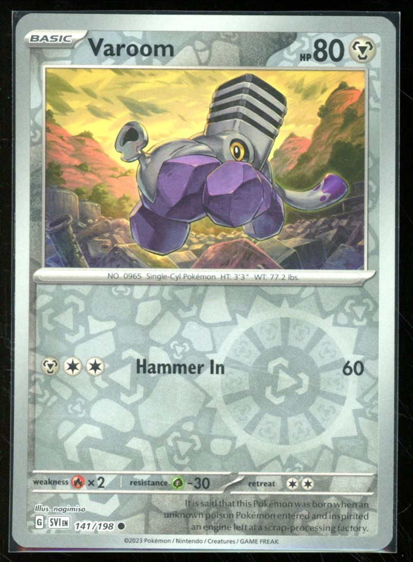 Pokemon Varoom Scarlet and Violet Reverse Holo 141/198