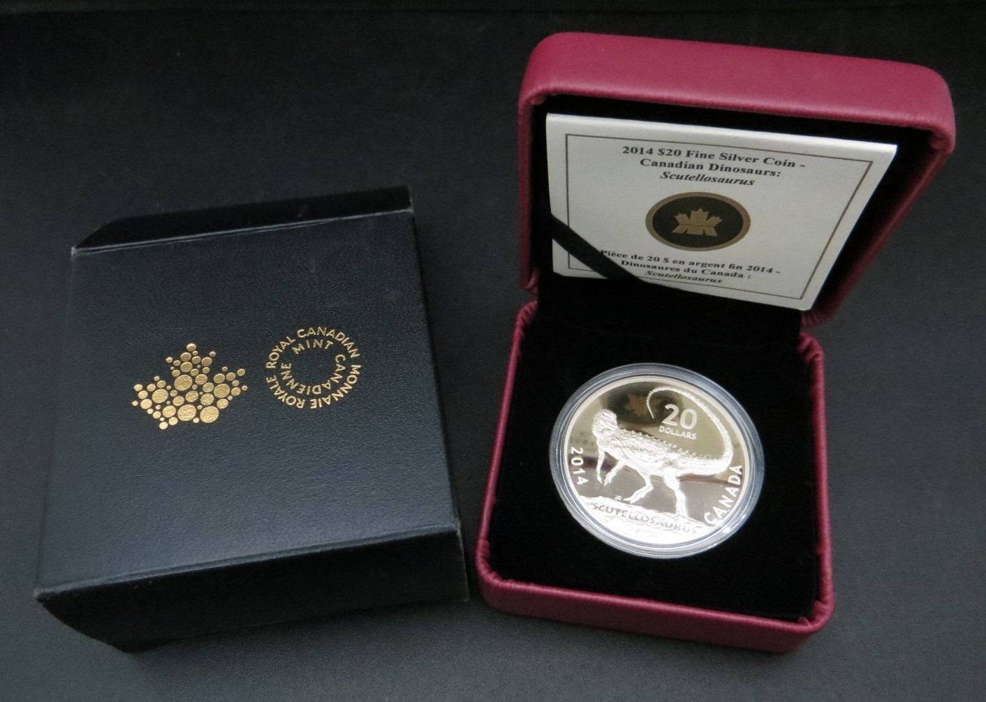 RCM 2014 $20 Dinosaurs of Canada Scutellosaurus 9999 Pure Silver Coin ...