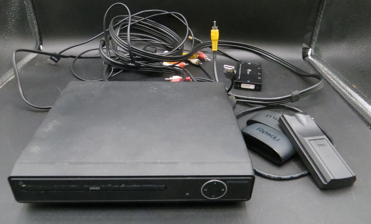Sylvania DVD Player With Remote & Roku Devices Plus Cords