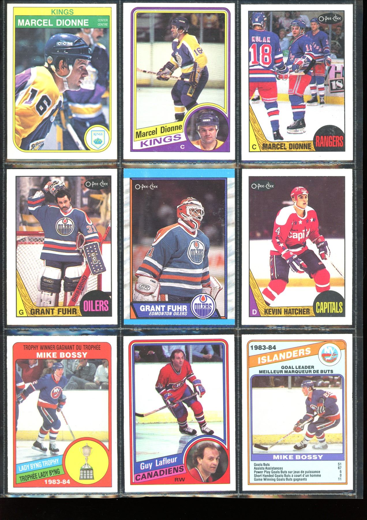 9 Vintage NHL Cards Various Players & Teams