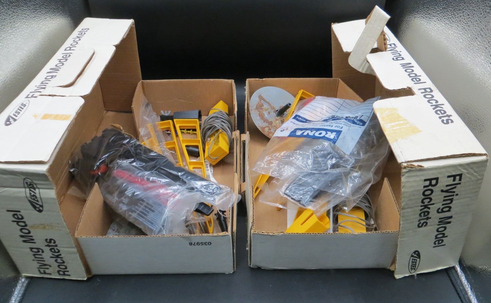 2x Estes Flying Model Rocket Operations Range Boxes With Contents