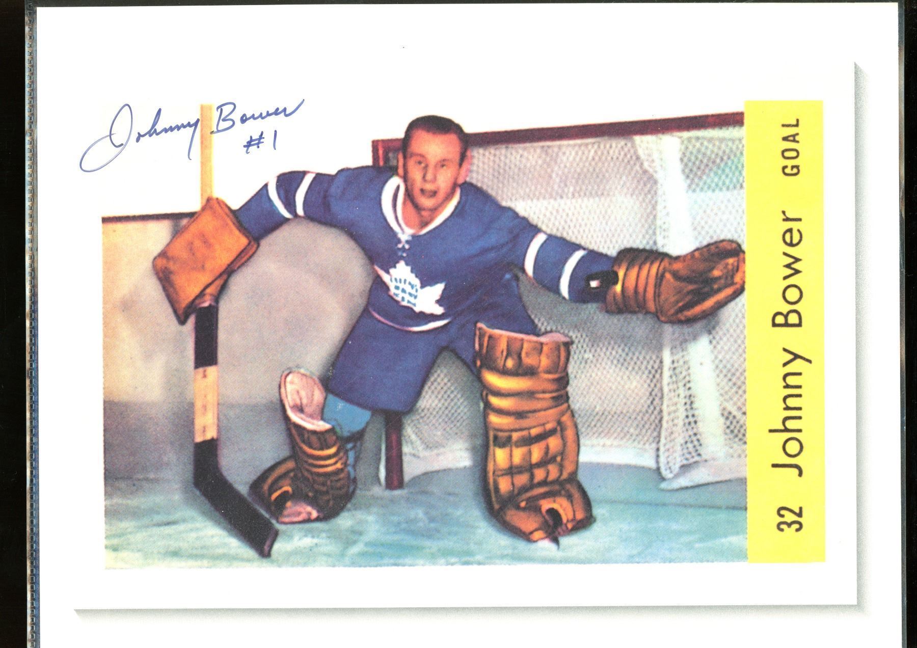 Johnny Bower Toronto Maple Leafs Autographed 8x10 Replica Of the 1959 ...