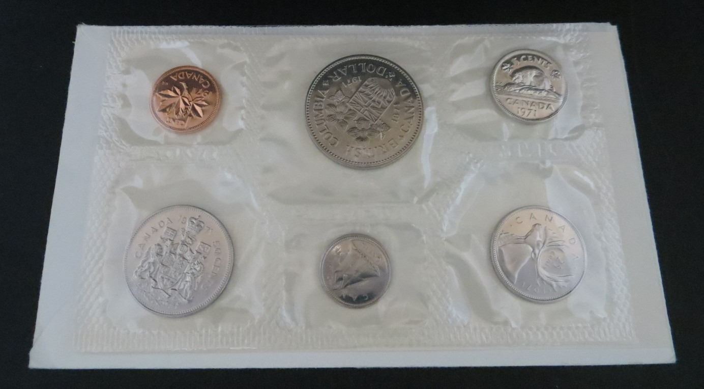 Royal Canadian Mint 1971 BC Dollar Uncirculated 6 Coin Collector Set