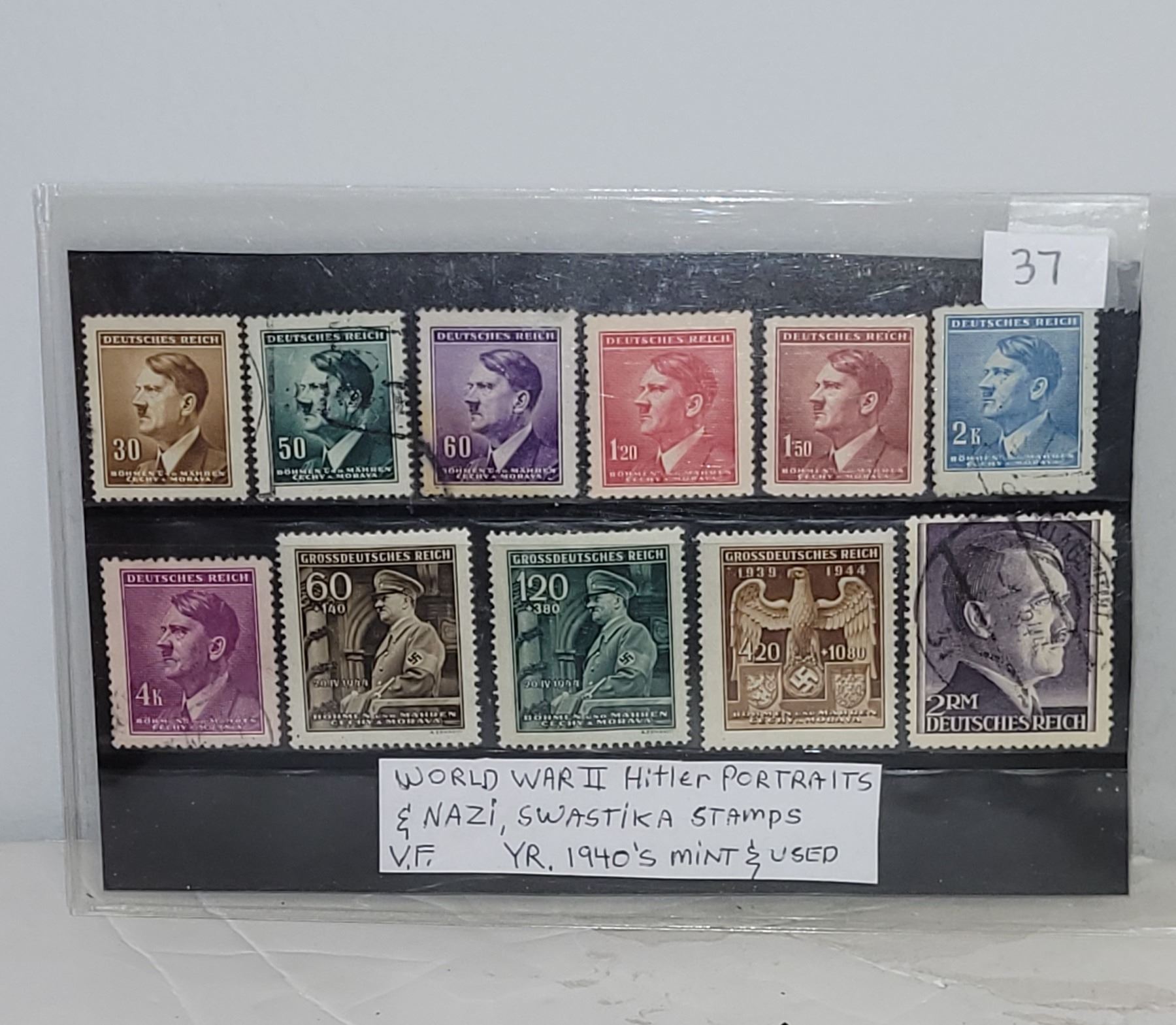 World War II Hitler Portraits Nazi & Swastika Stamps VF Mint, Used YRs ...