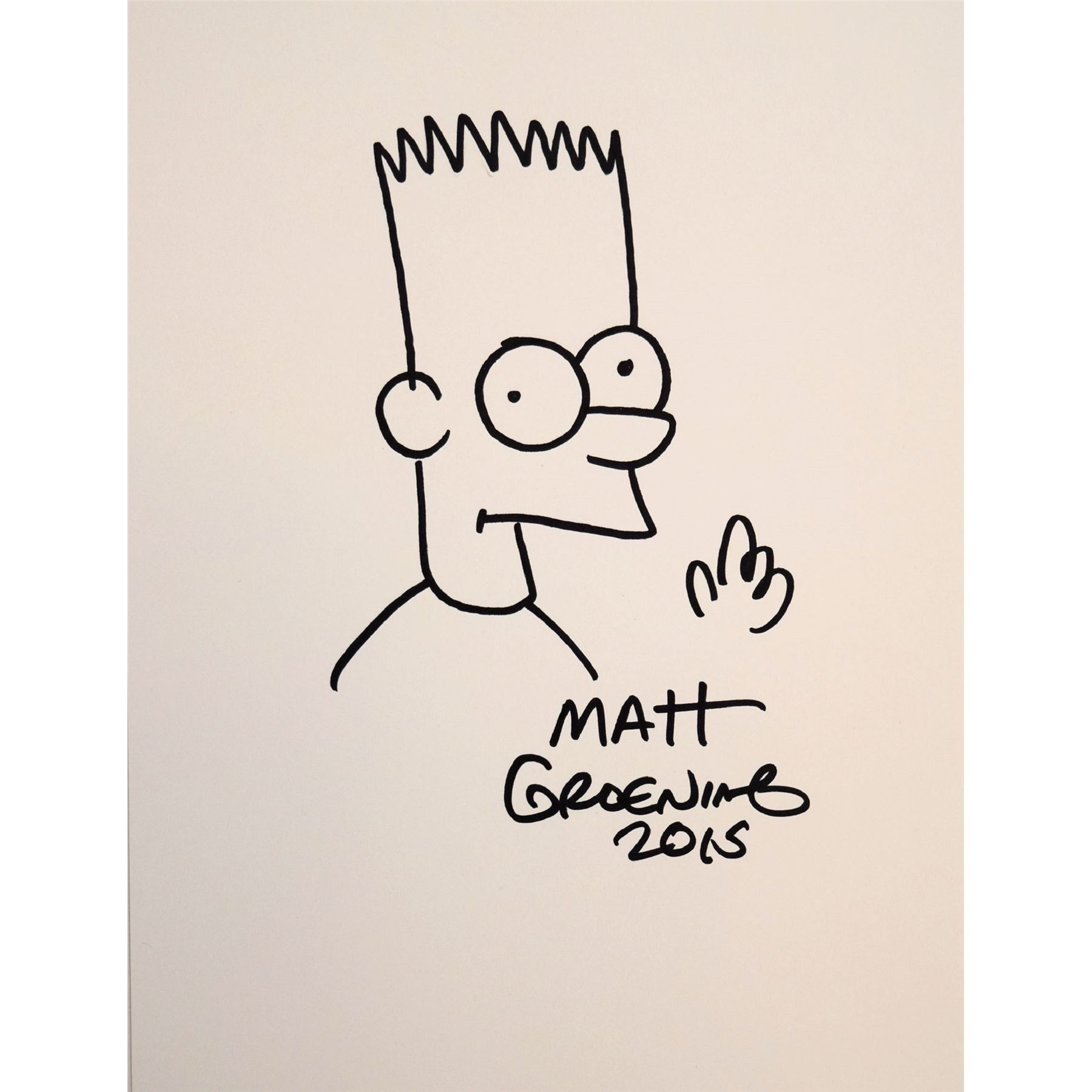 Bart Simpson drawn and signed sketch