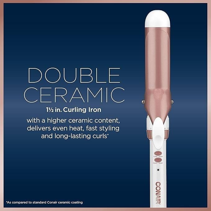 Conair Double Ceramic 1 1/2-Inch Curling Iron 1 Inch Barrel Produces ...
