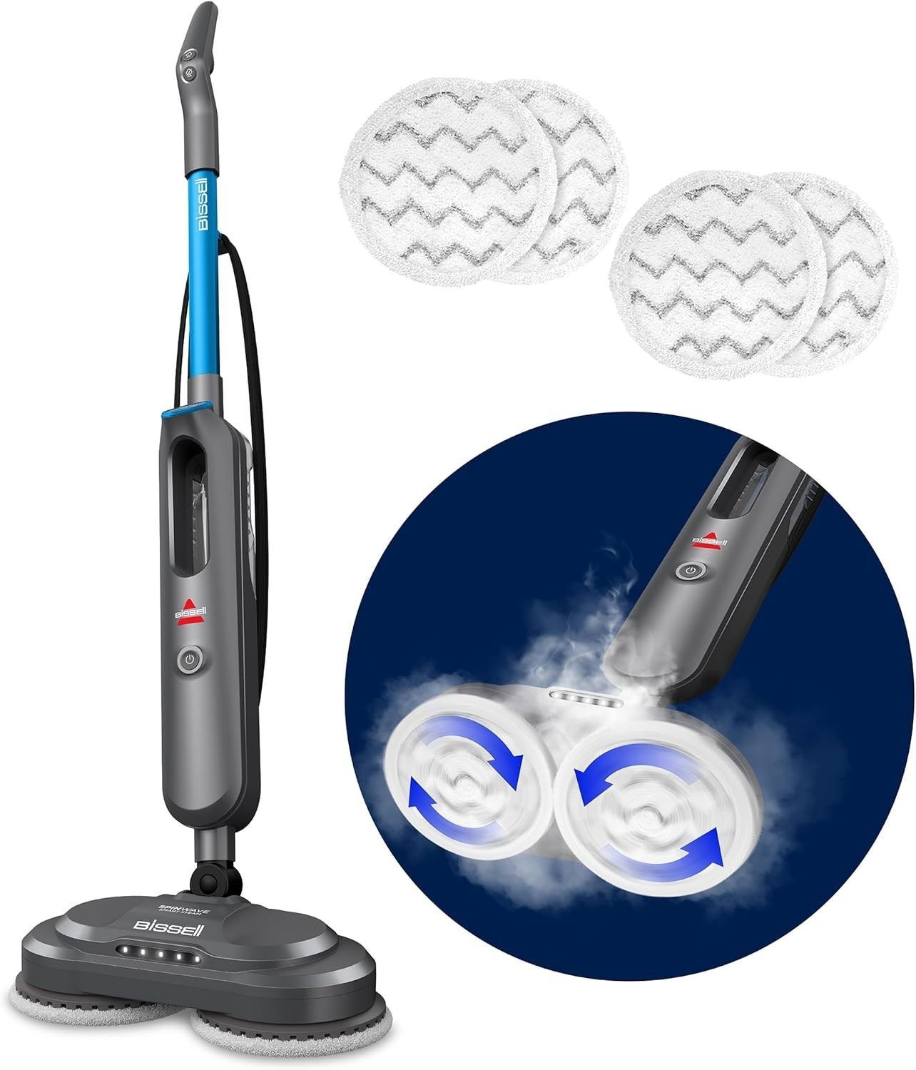 Bissell Spinwave Smartsteam Scrubbing Steam Mop With Extra Set Of ...