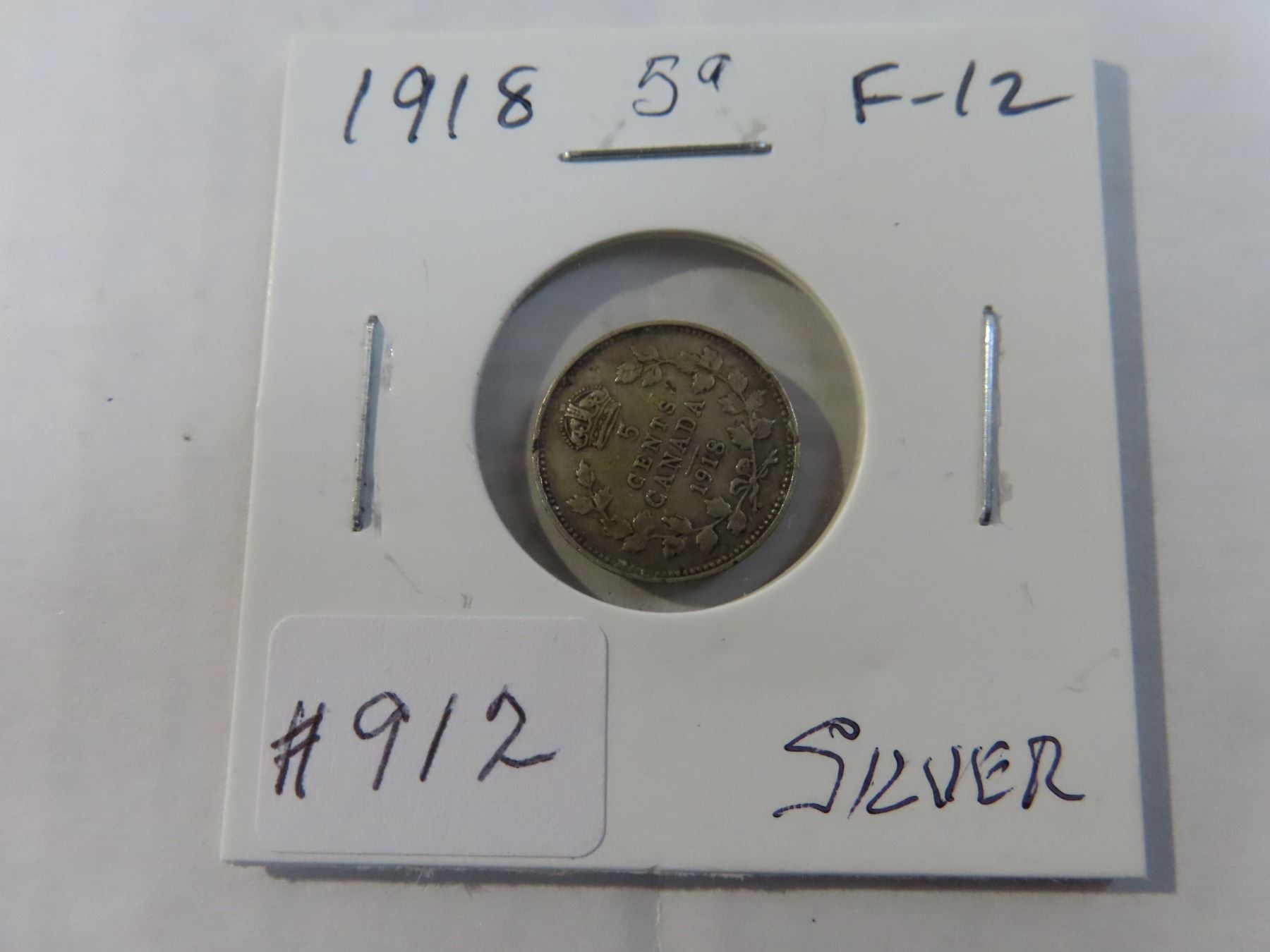 1918 5 cent silver coin - Schmalz Auctions