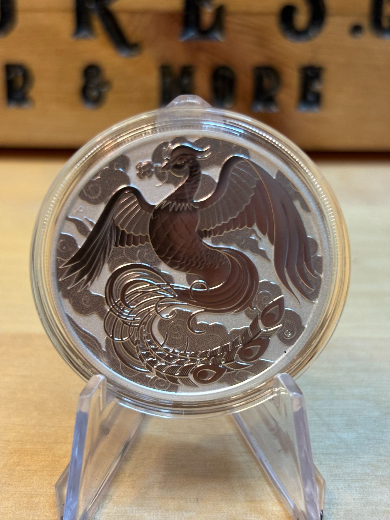 Lot 50-1) 1 oz Australian Chinese Phoenix silver coin
