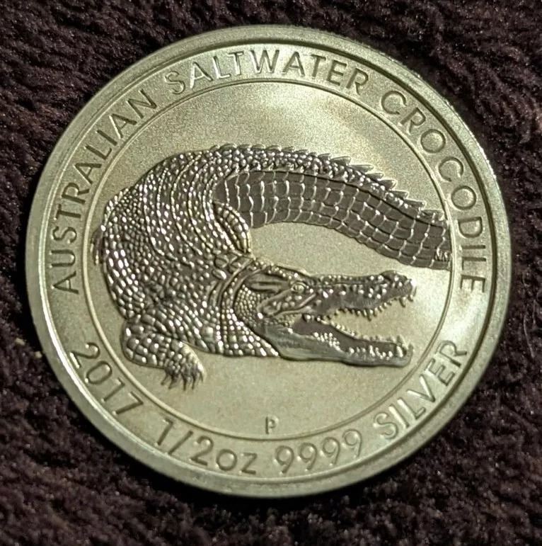 2017 Australian Saltwater Crocodile 1/2oz .9999 Silver Coin