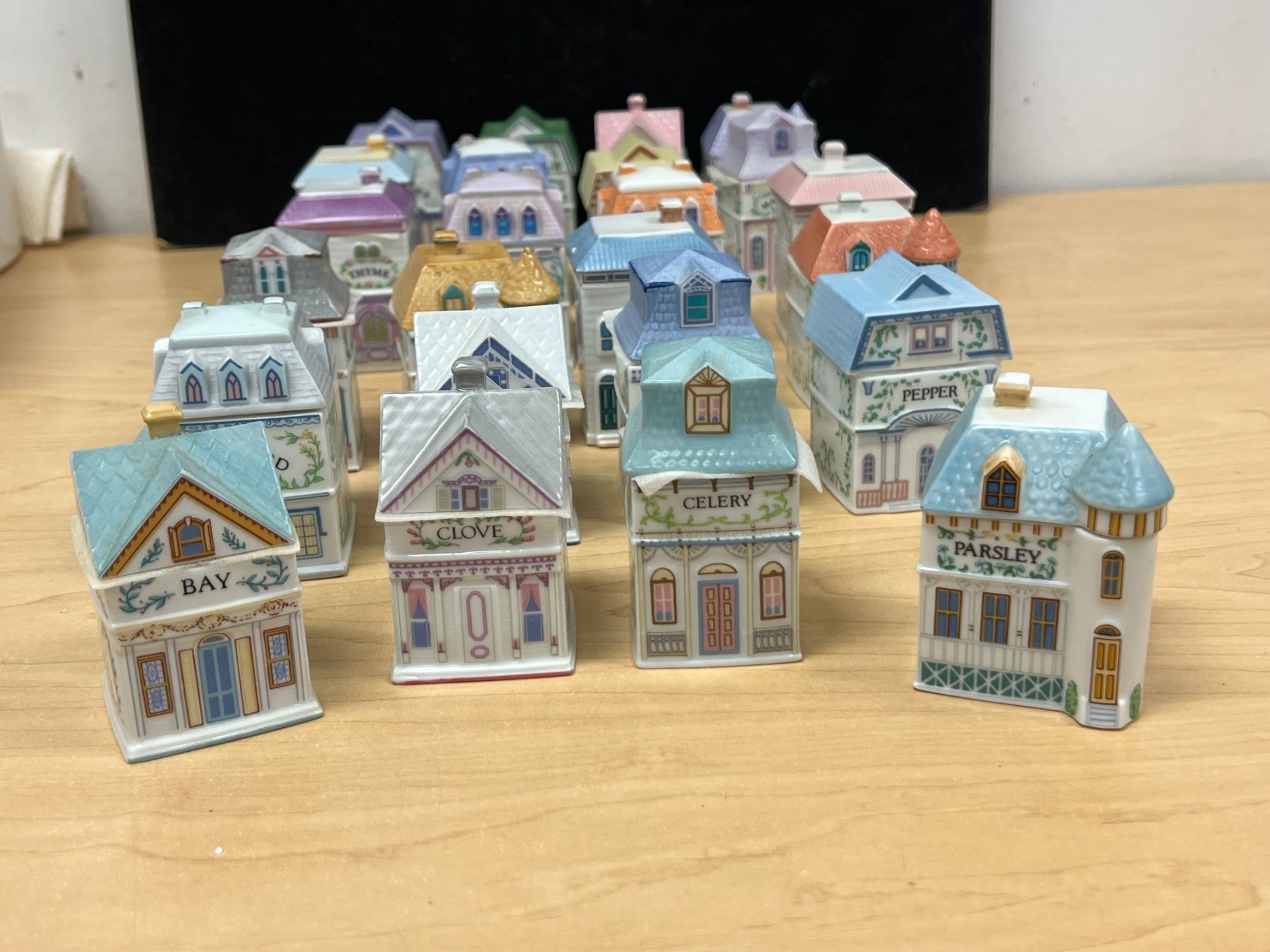 The Lenox Village Fine Porcelain Spice Village - 24 (most have original ...