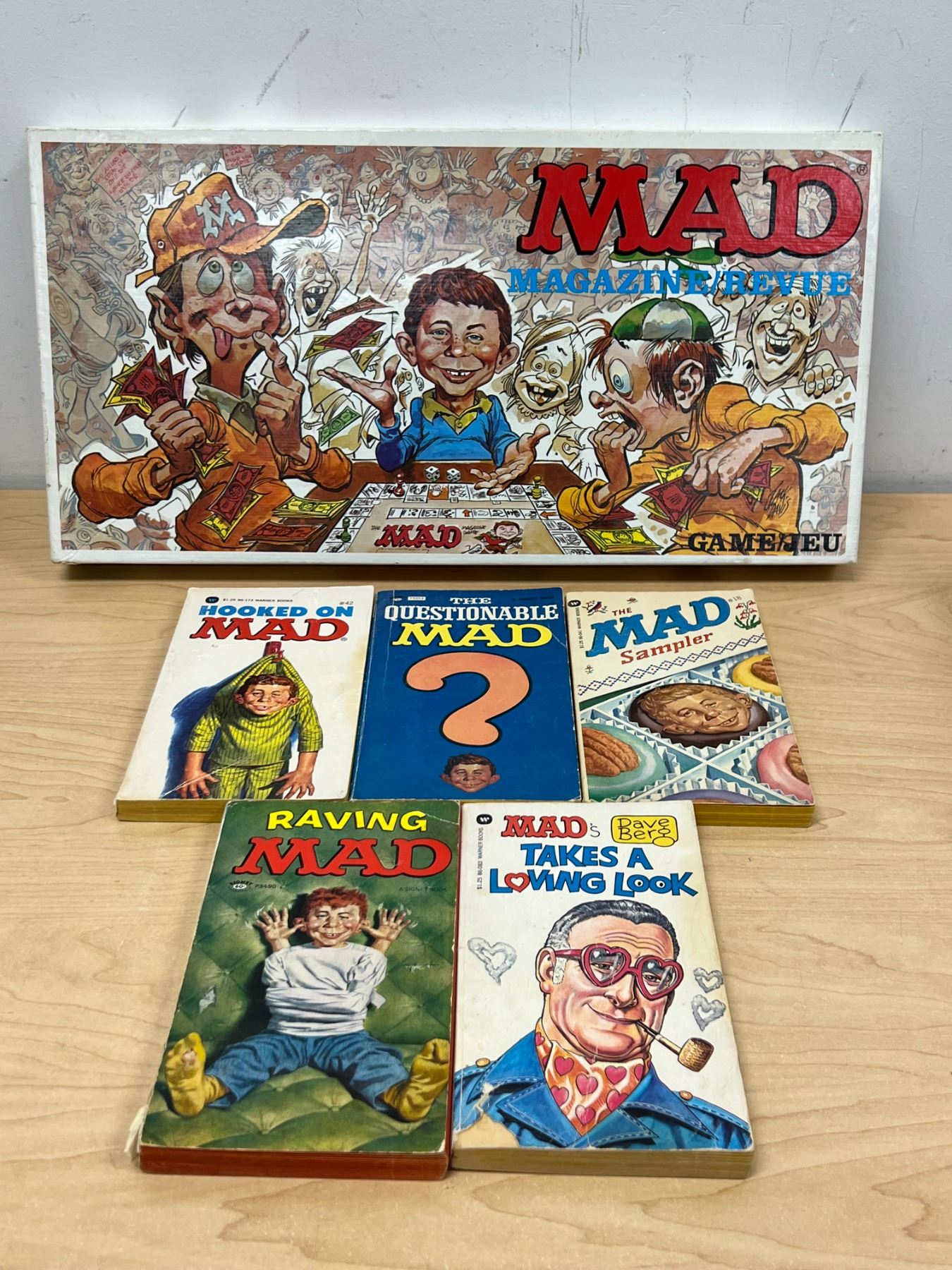 Mad Magazine Board Game & 5 Paperback Books - game looks complete - see ...