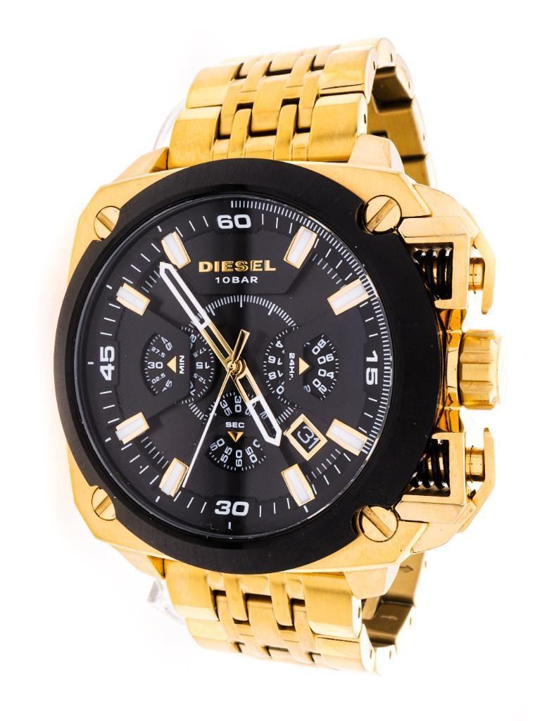 DIESEL 10BAR Chrono Qtz. Watch Gold Stainless Like New