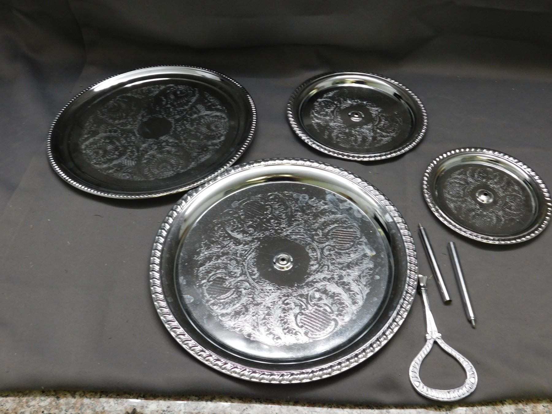 Dainty Tiered Tray Silver Tone