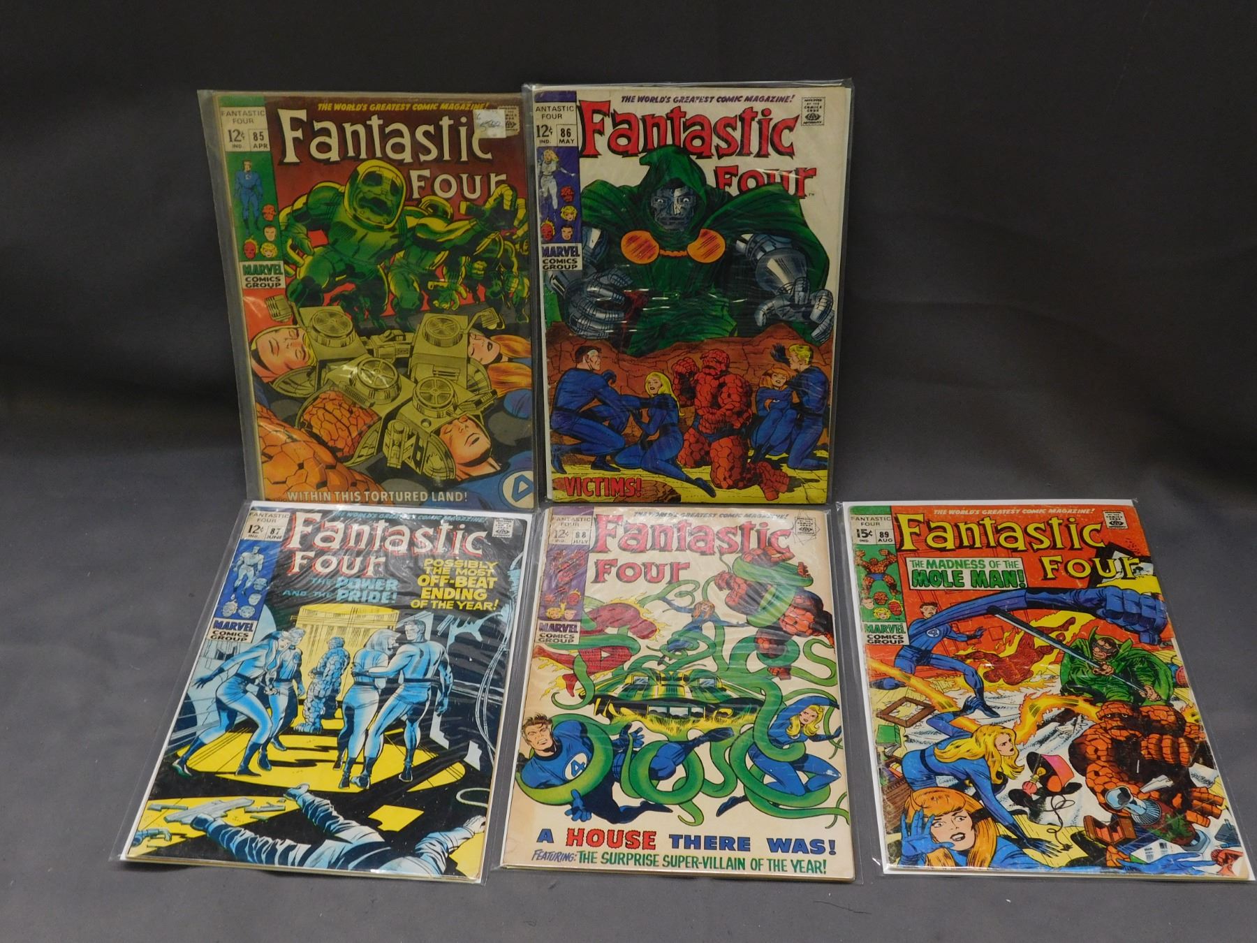 Lot of 5 Fantastic Four Vintage Comics 12c 15c Covers Silver Age Issues ...