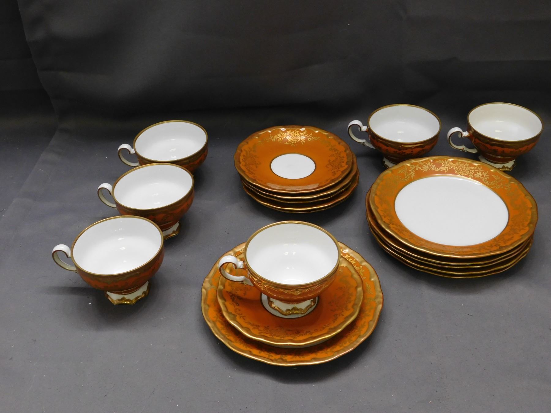 Lot of 6 Vintage German Trios Fine Bone China Cups Saucers Plates