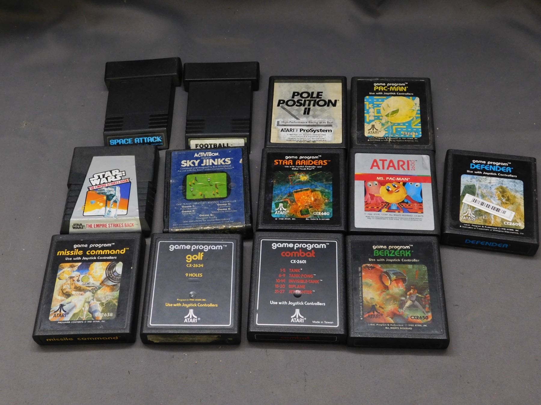 Lot of 13 Vintage Atari Games Ms Pac Man, Golf, Berzerk, etc