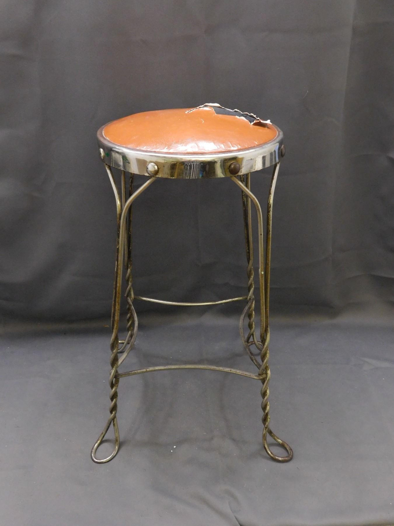 Antique Ice Cream Parlor Stool. 22.5 inch height.