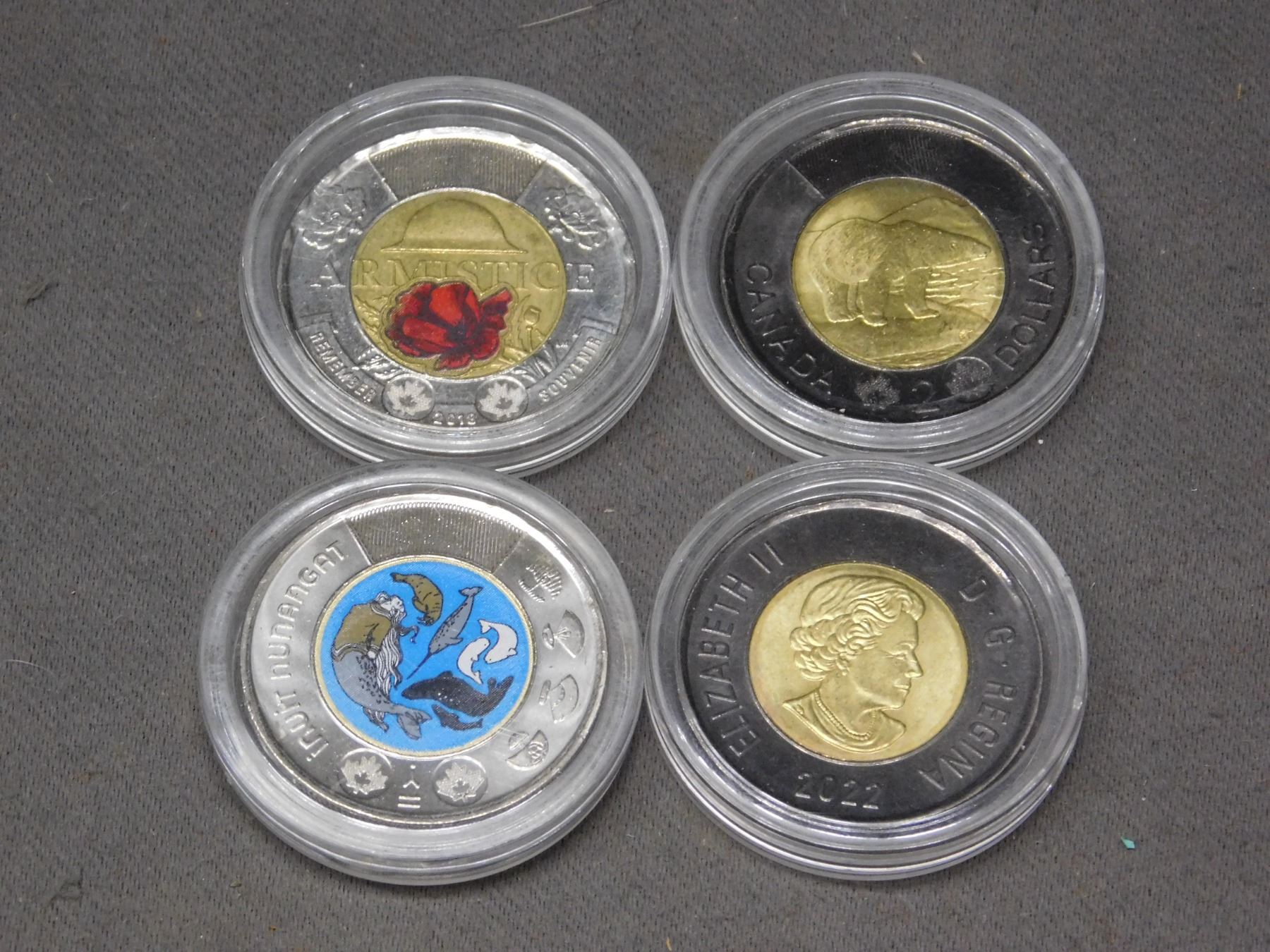 Lot of 4: 2 Black 2022 Queen's Death Toonies, 2 Charles Painted Art Toonies