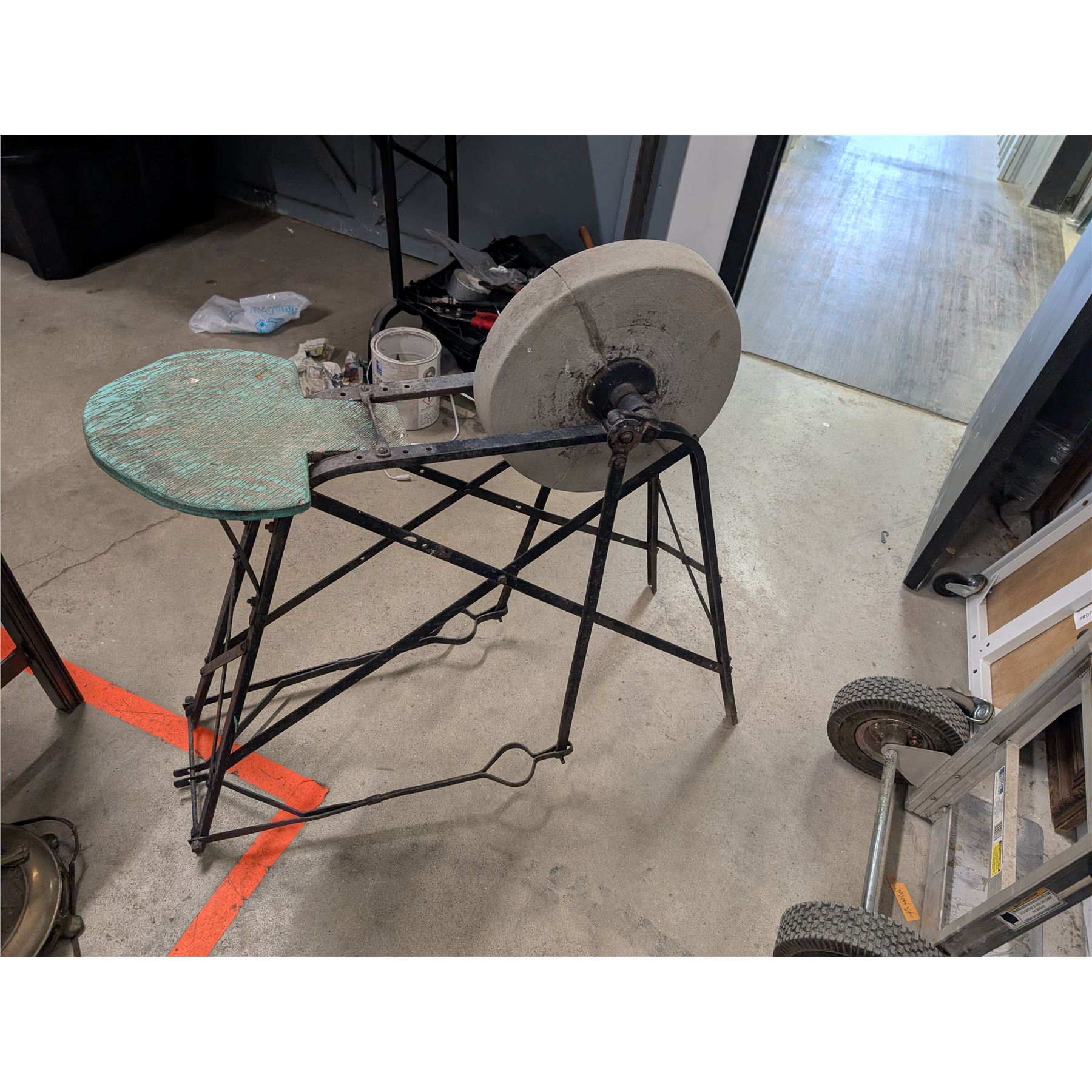 Vintage Grinding Stone Wheel Yard Decor Farm Antique