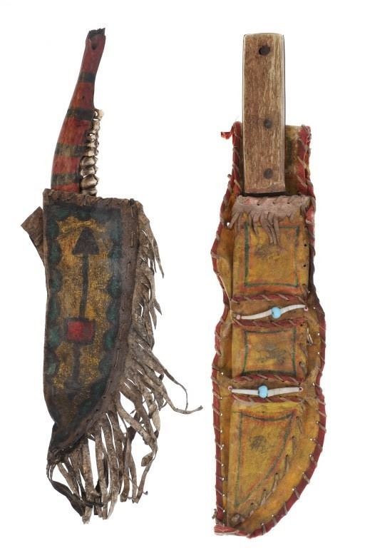 Ca. 1940-1960's Apache Parfleche Sheath/ Knife (2)