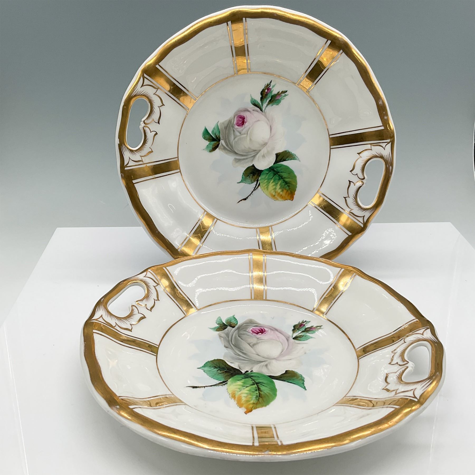 2pc KPM Porcelain Plates with Gilt Accents
