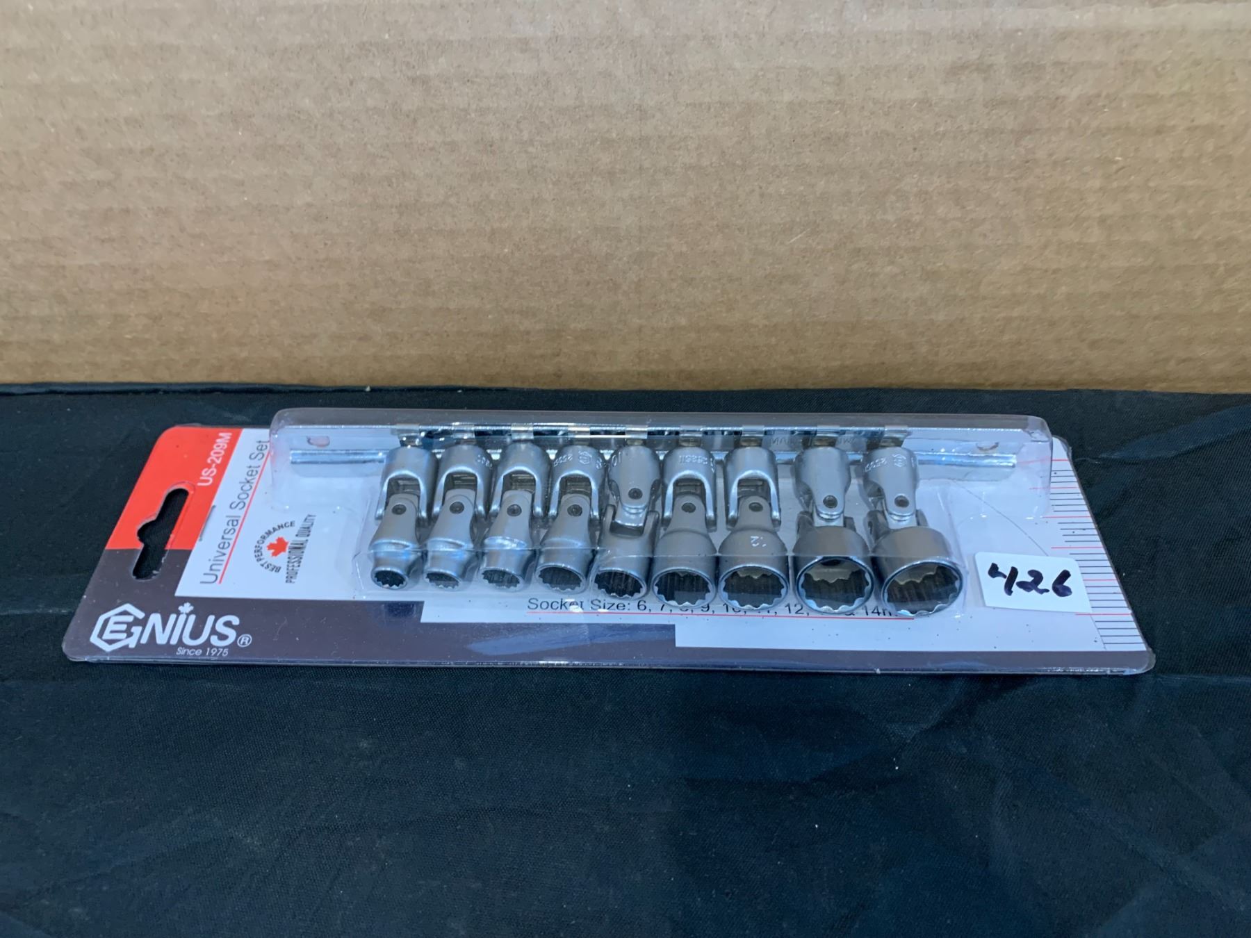 Universal Socket Set 1/4" Drive 9 Metric Hand Socket Set Swivel
