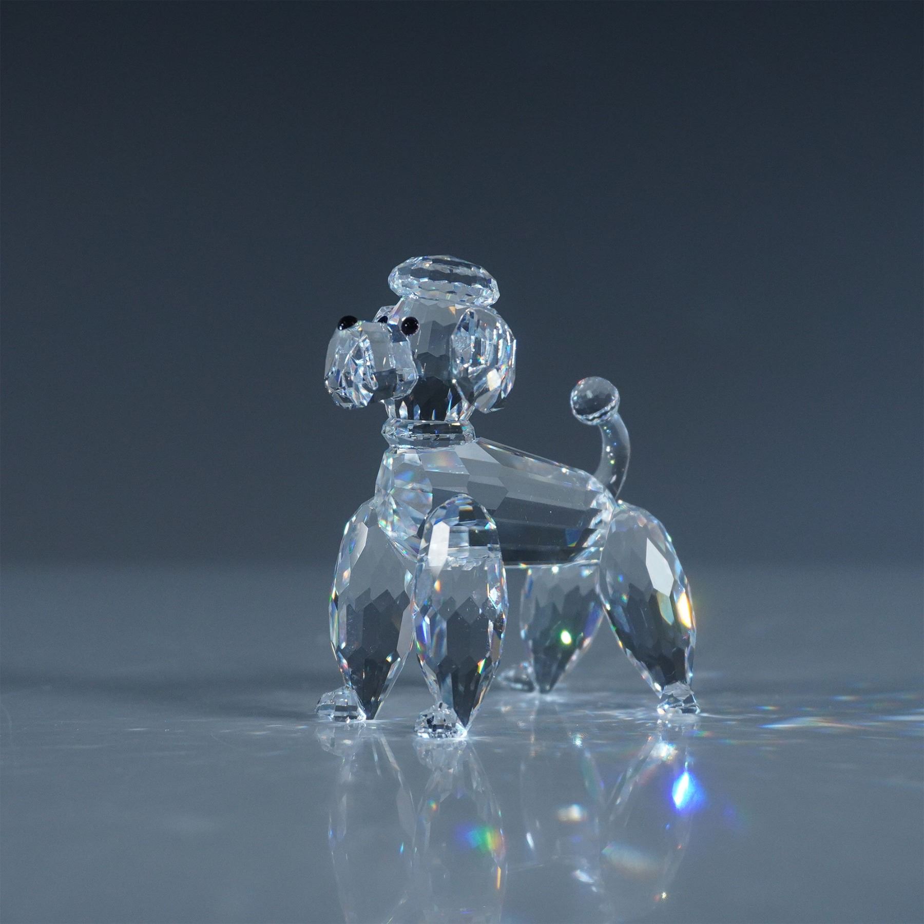 Swarovski Silver Crystal Figurine, Poodle