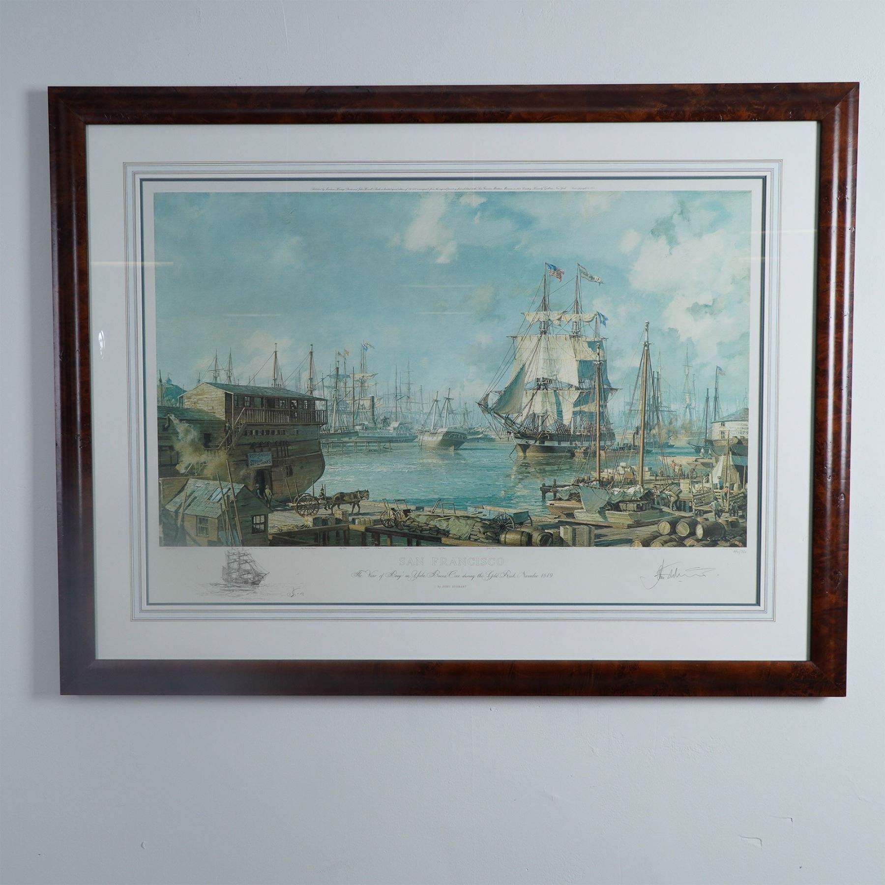 John Stobart Artist's Proof Lithograph, San Francisco, 1849, Signed
