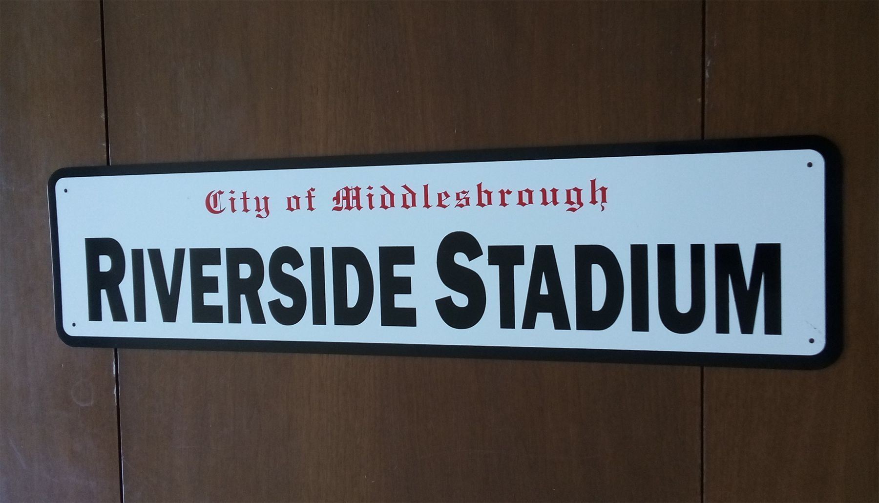 Football Stadium Street Sign Riverside Stadium, City of Middlesbrough ...