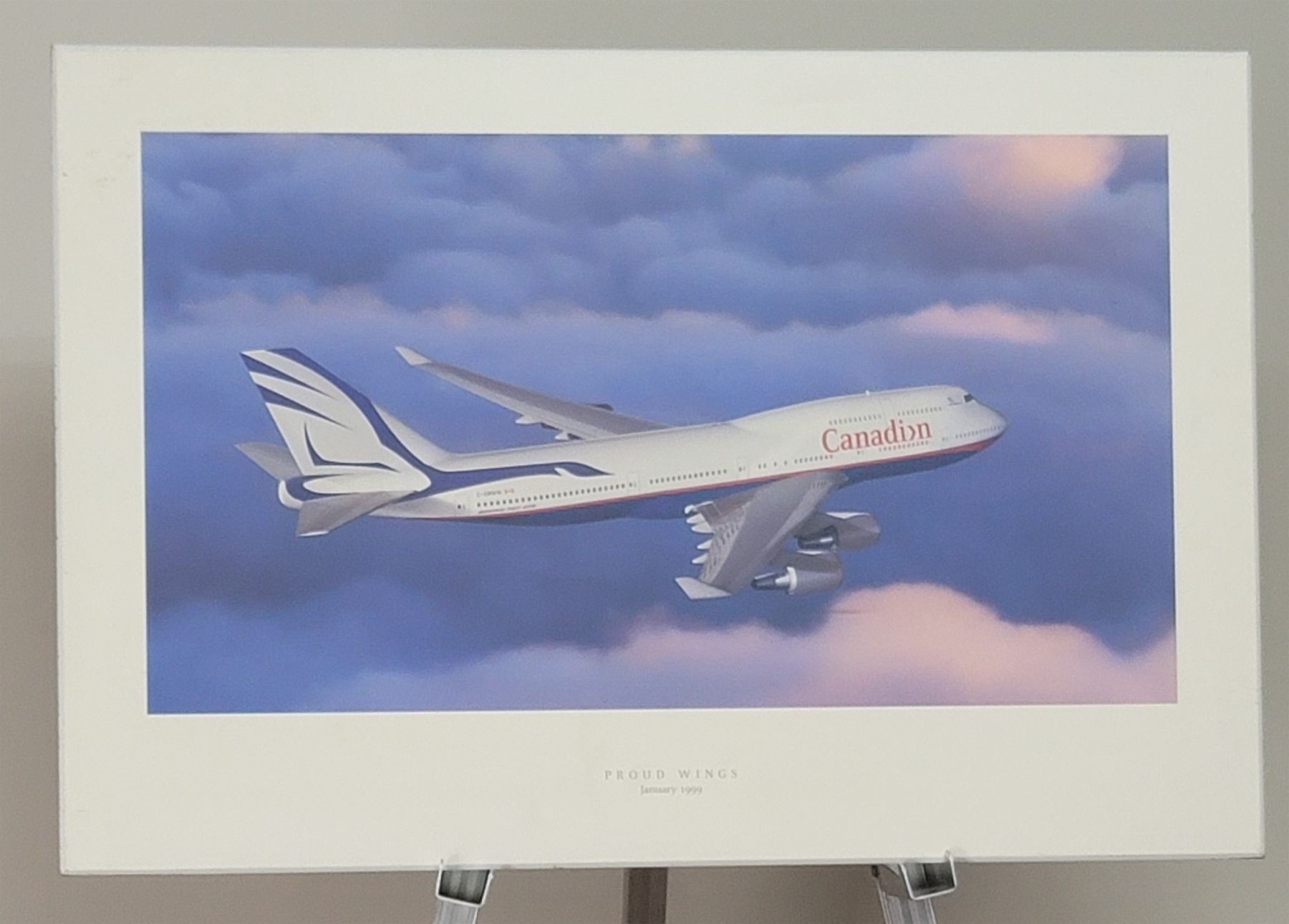 Canadian Airlines Goose Logo Boeing 747 Mounted on a board