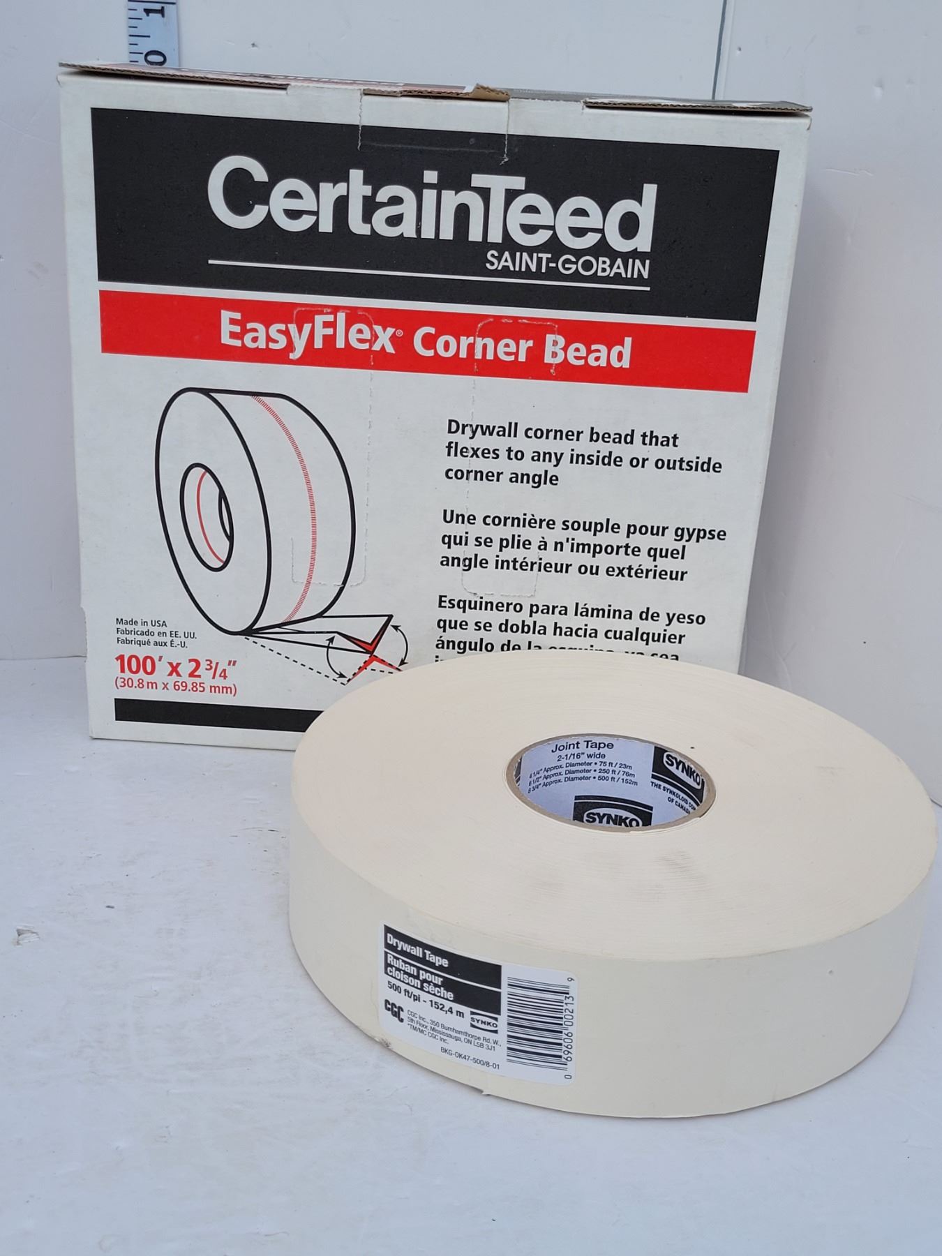 New Box of Easy Flex Corner Bead + New Roll of Drywall Tape