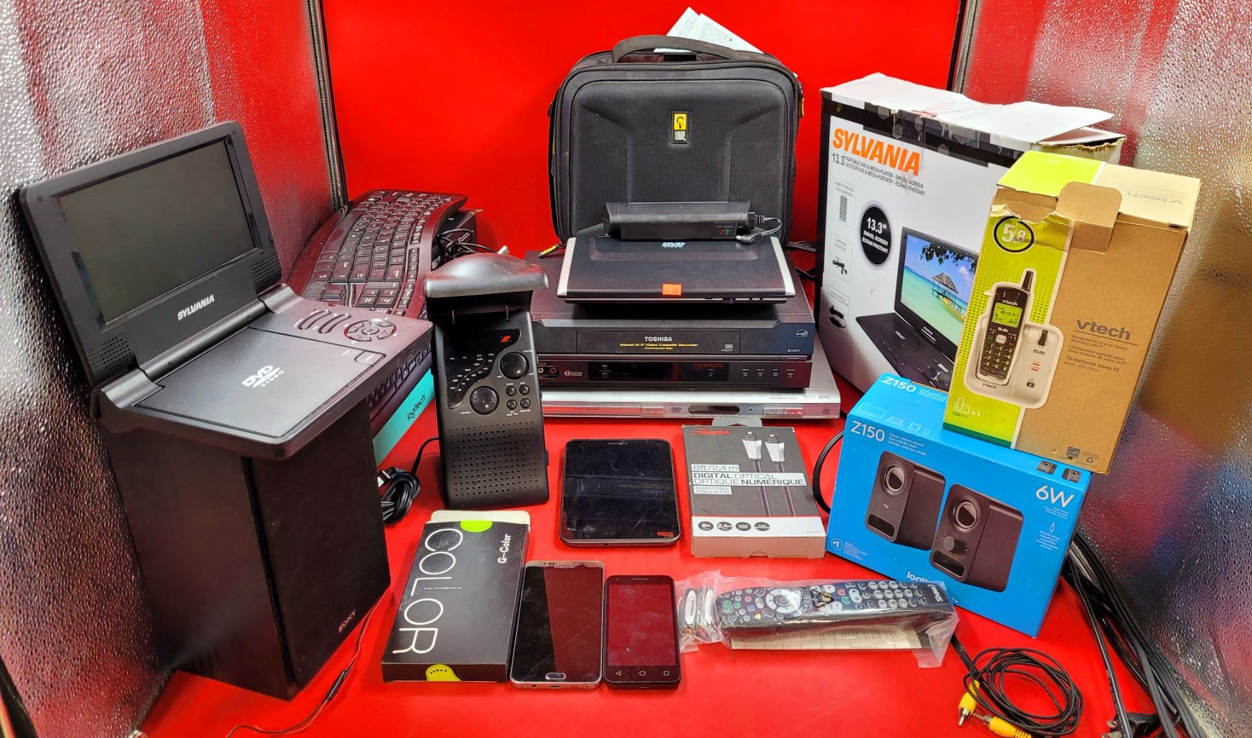 Sylvania DVD & Media Player, Z150 Logitech Speakers & Electronic Lot