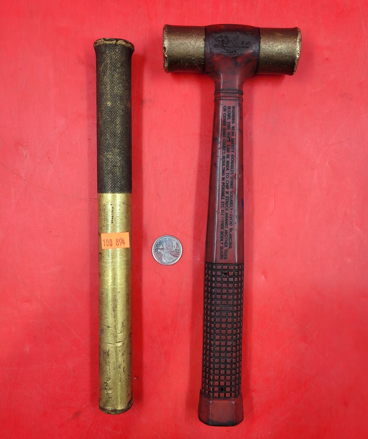Snap On Brass Hammer & Heavy Brass Bar