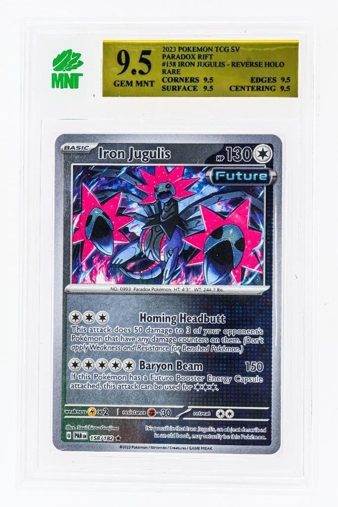 Iron Jugulis Pokemon 2023 Paradox Rift 158/182 Holo Graded Slab MNT 9.5 ...