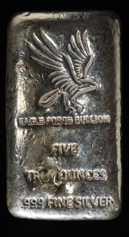 FIVE OZ .999 EAGLE FORGE BULLION BAR
