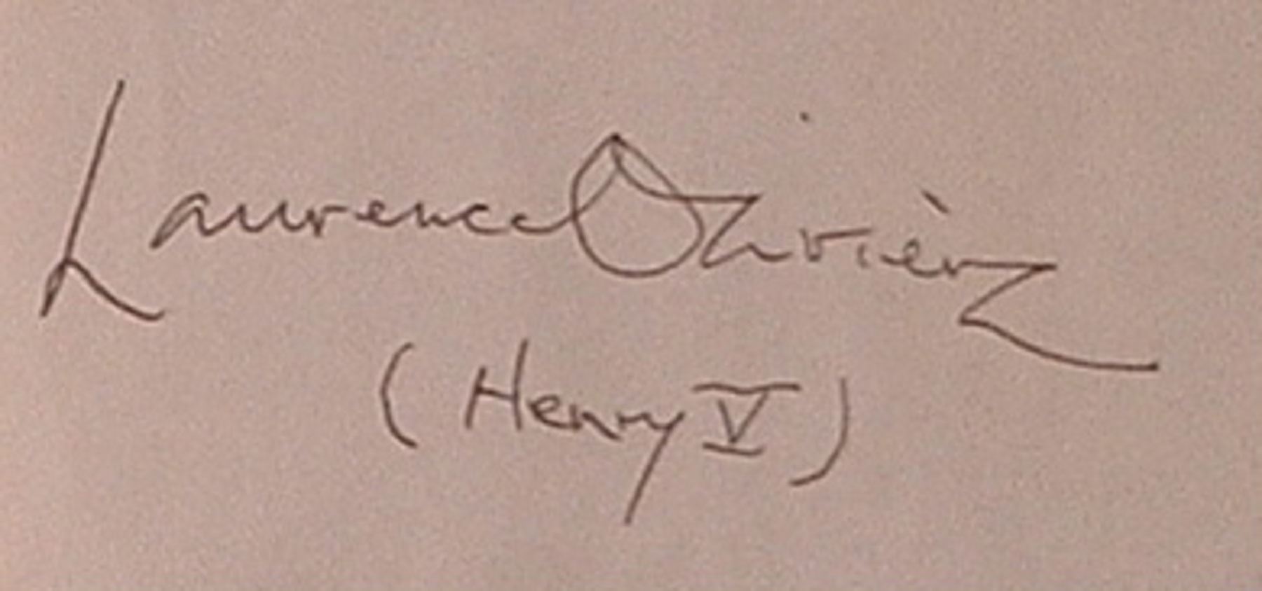 Laurence Olivier signature slip