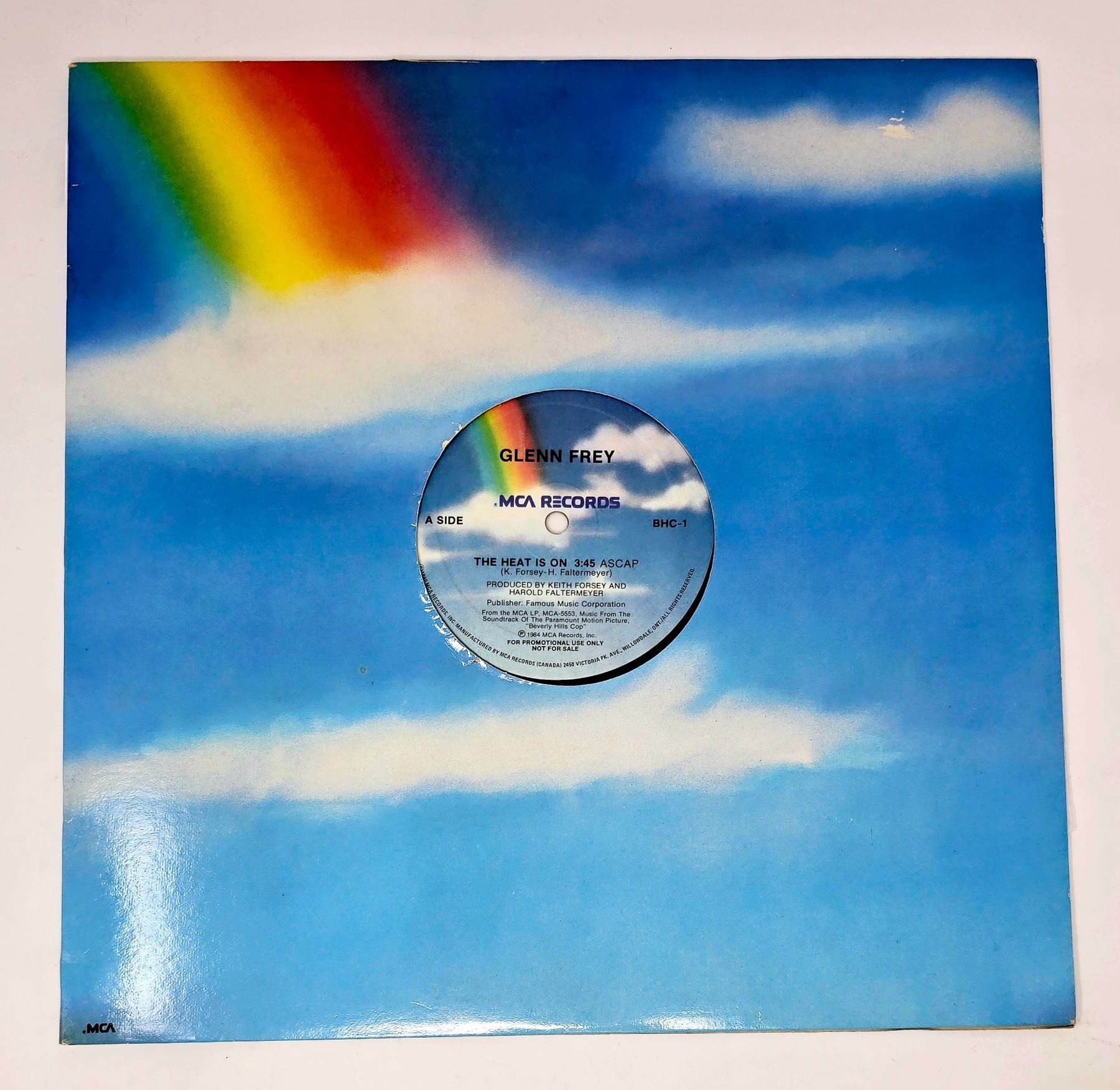 1984 MCA Promo 12" – Glenn Frey “The Heat Is On” from Beverly Hills Cop O