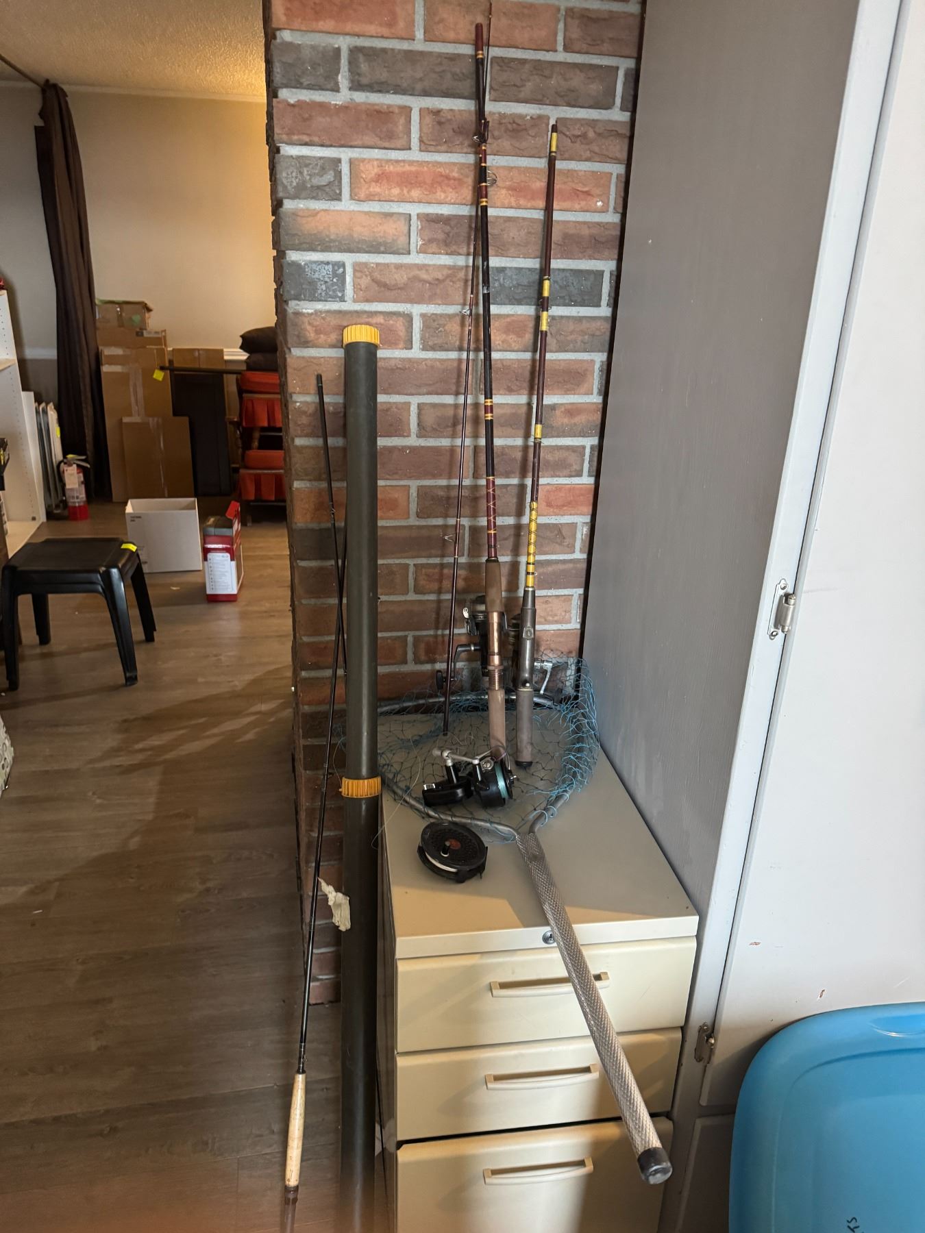 Fishing rods, net reels, etc.