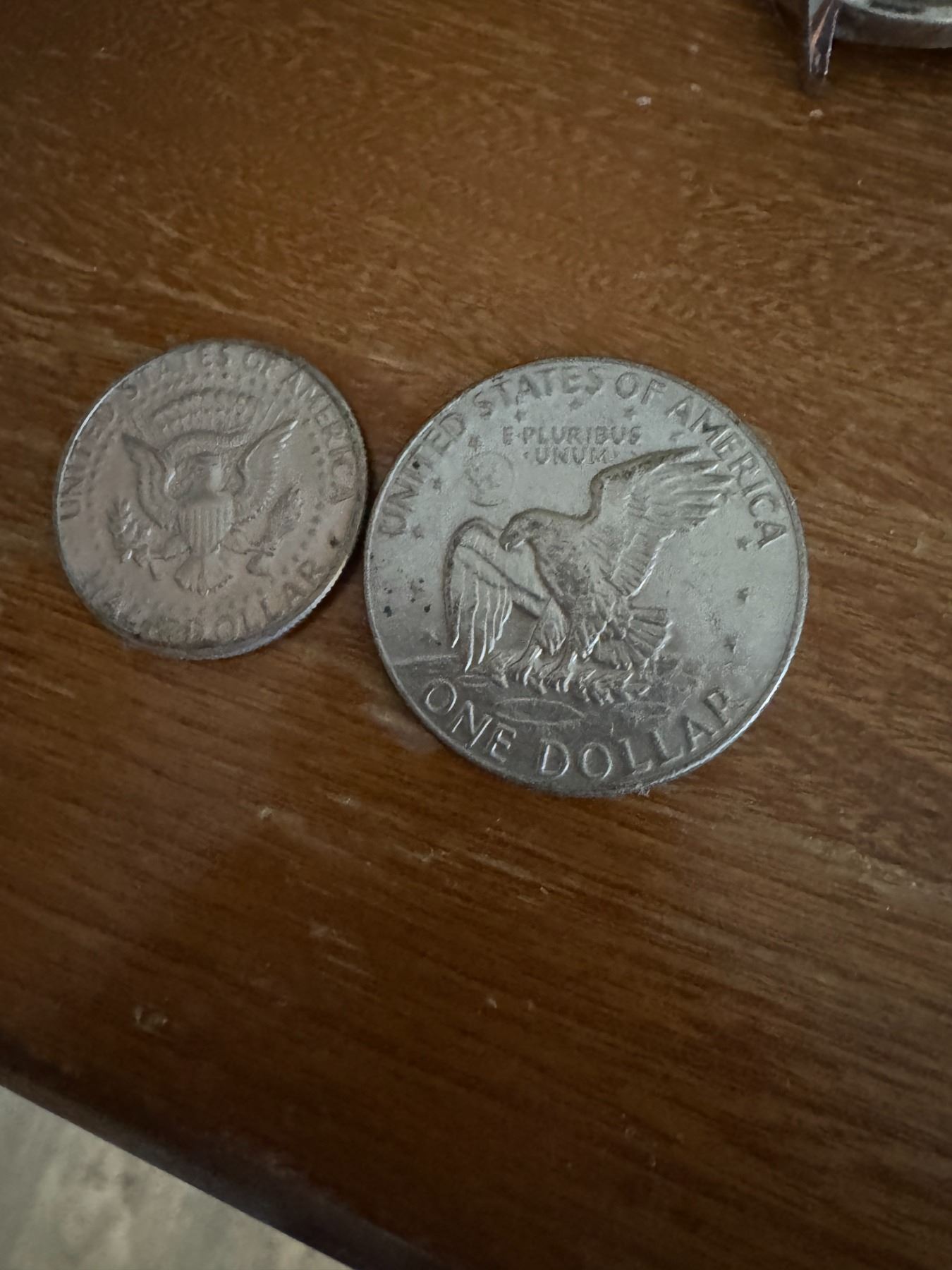 American dollar and 50 Cent piece