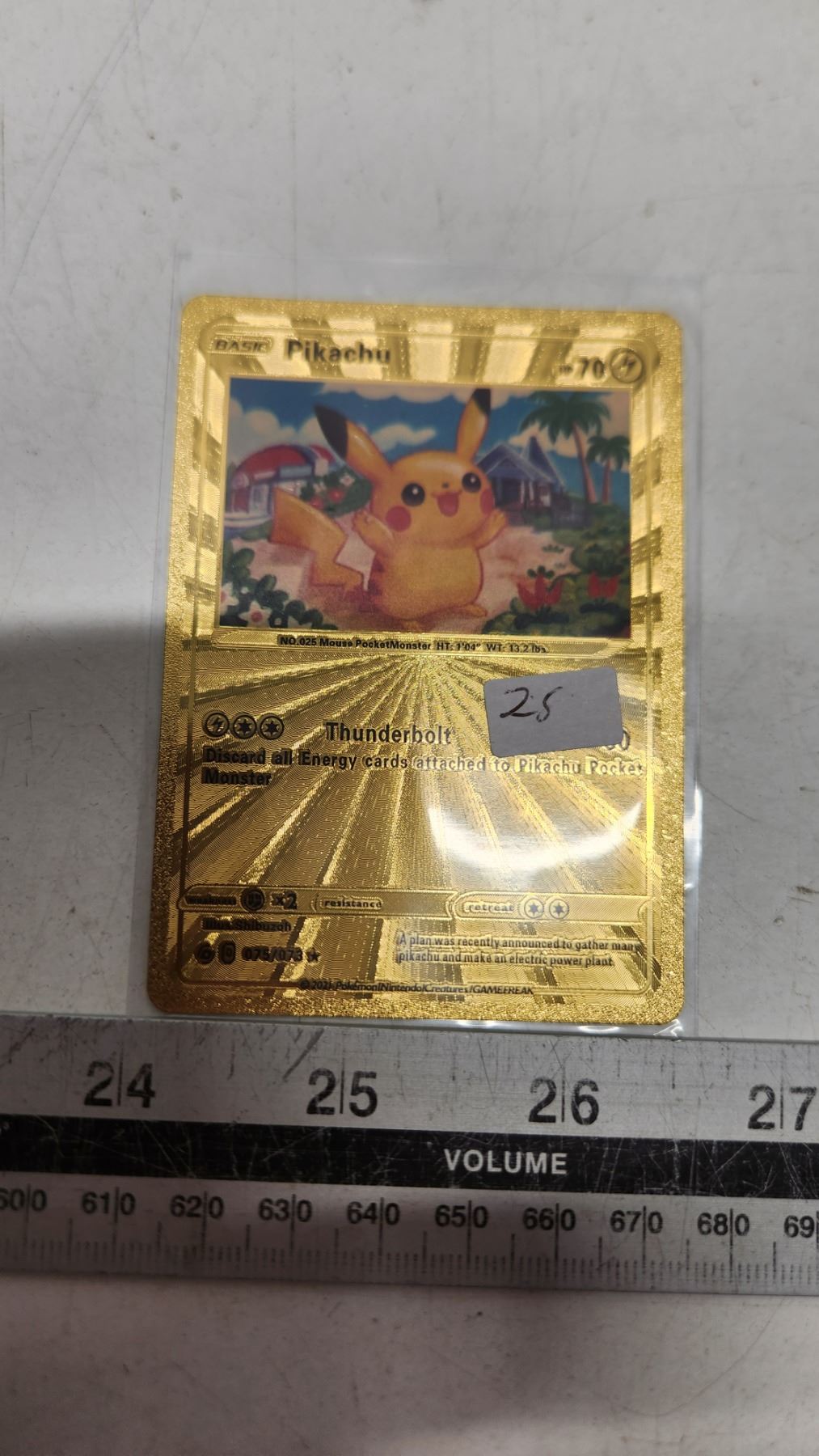 Pikachu gold metallic pokemon card unofficial - Schmalz Auctions