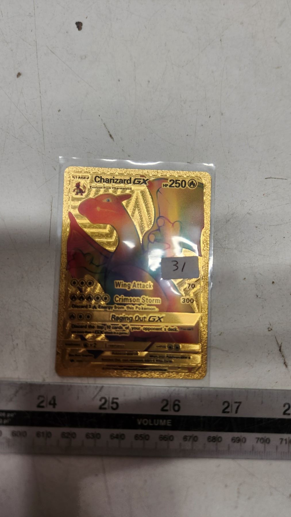 Charizard GX gold metallic Rainbow pokemon card unofficial