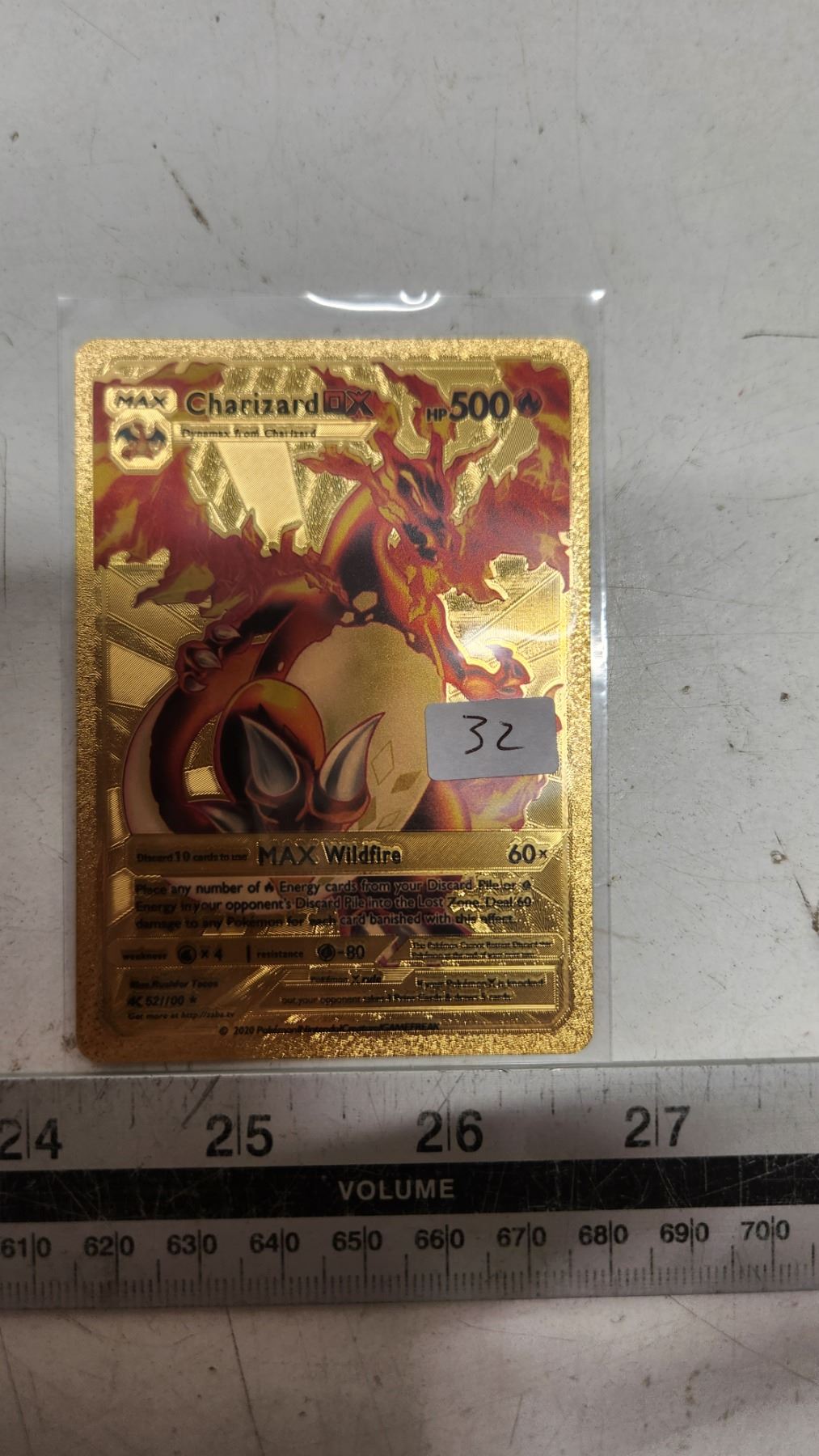 Charizard DX gold metallic pokemon card unofficial - Schmalz Auctions