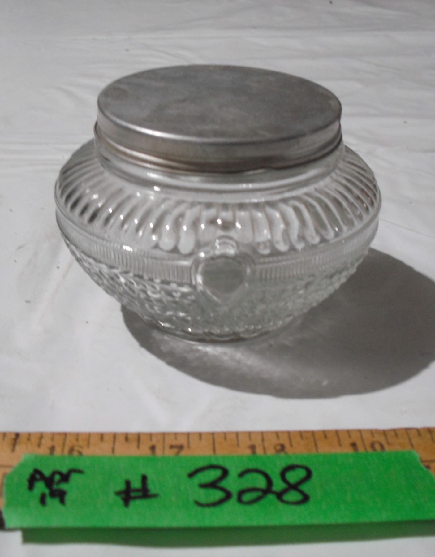 Vintage Art Deco Pressed Glass Powder/Snuff Jar