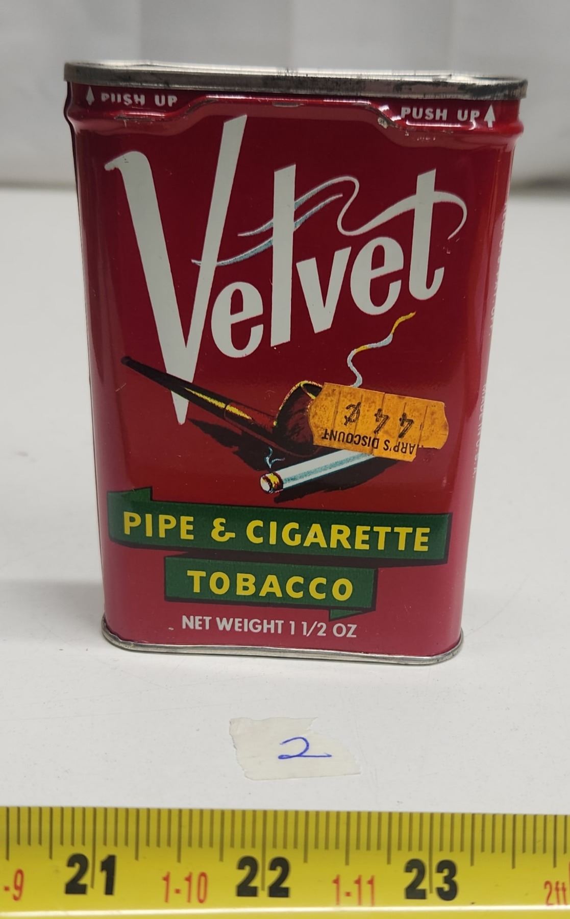 Vintage Velvet Pipe & Cigarette Tobacco Pocket Tin 11cm x 8cm x2cm ...