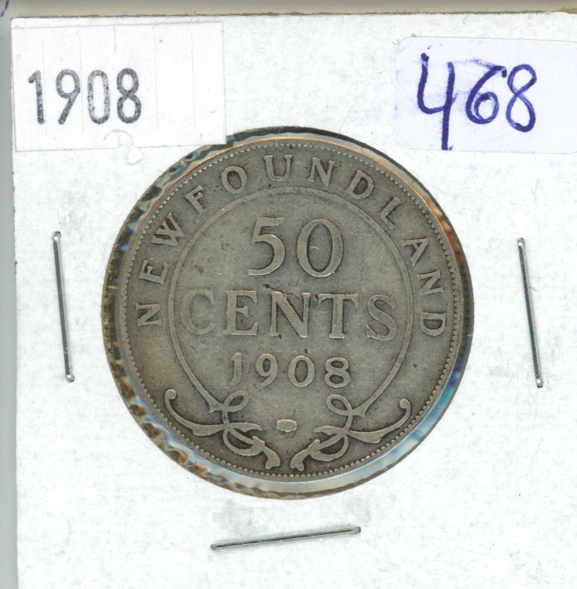 1908 NFLD silver 50 cents coin - Schmalz Auctions