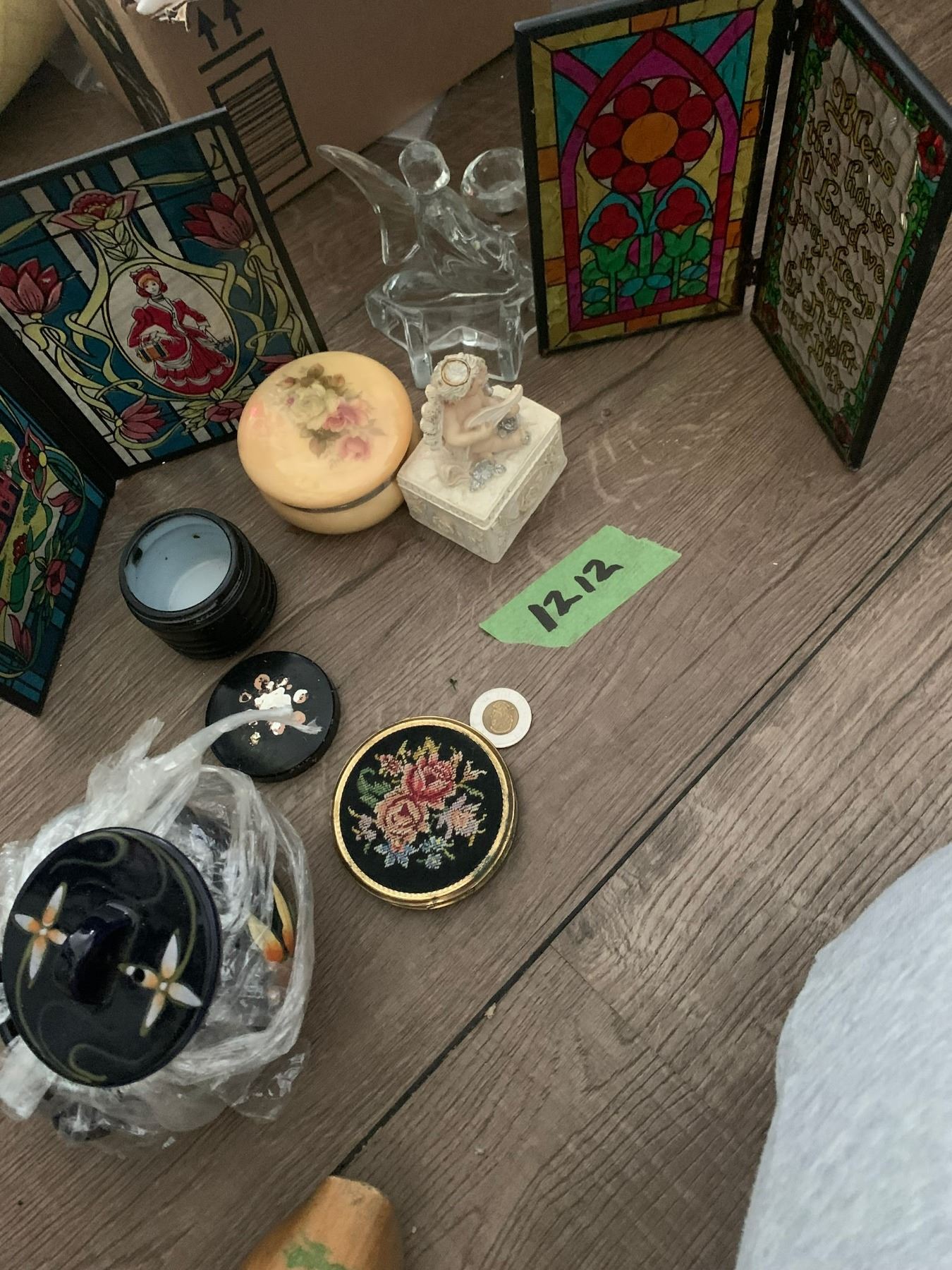 knick knack boxes from 1930,1950, 1980 - stained glass dec and ...