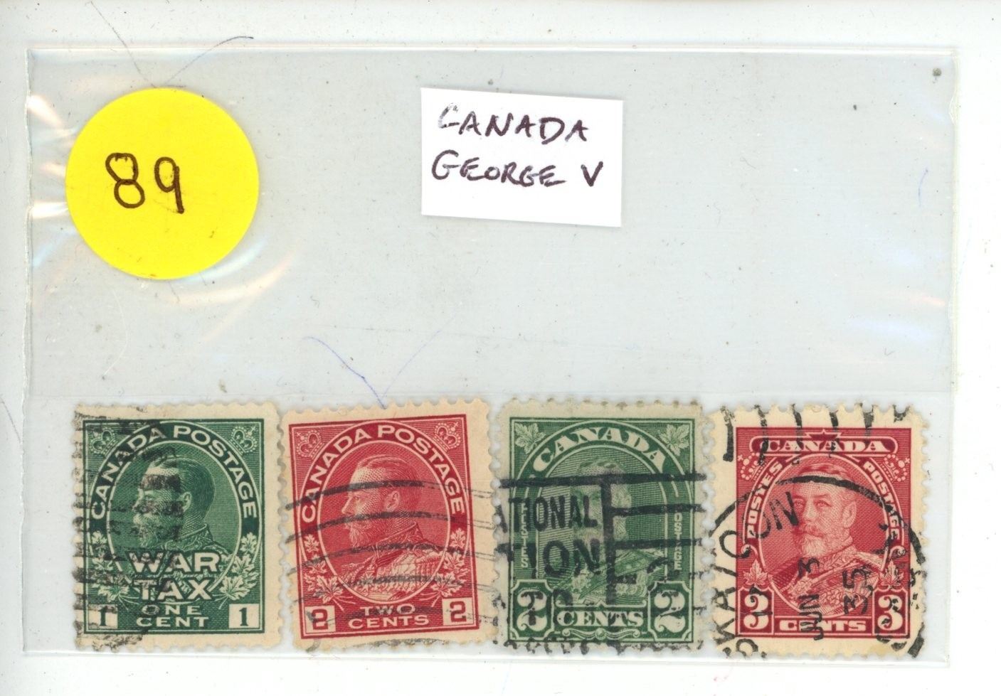 Set of 4 old Canadian Stamps that depict King George V including one ...