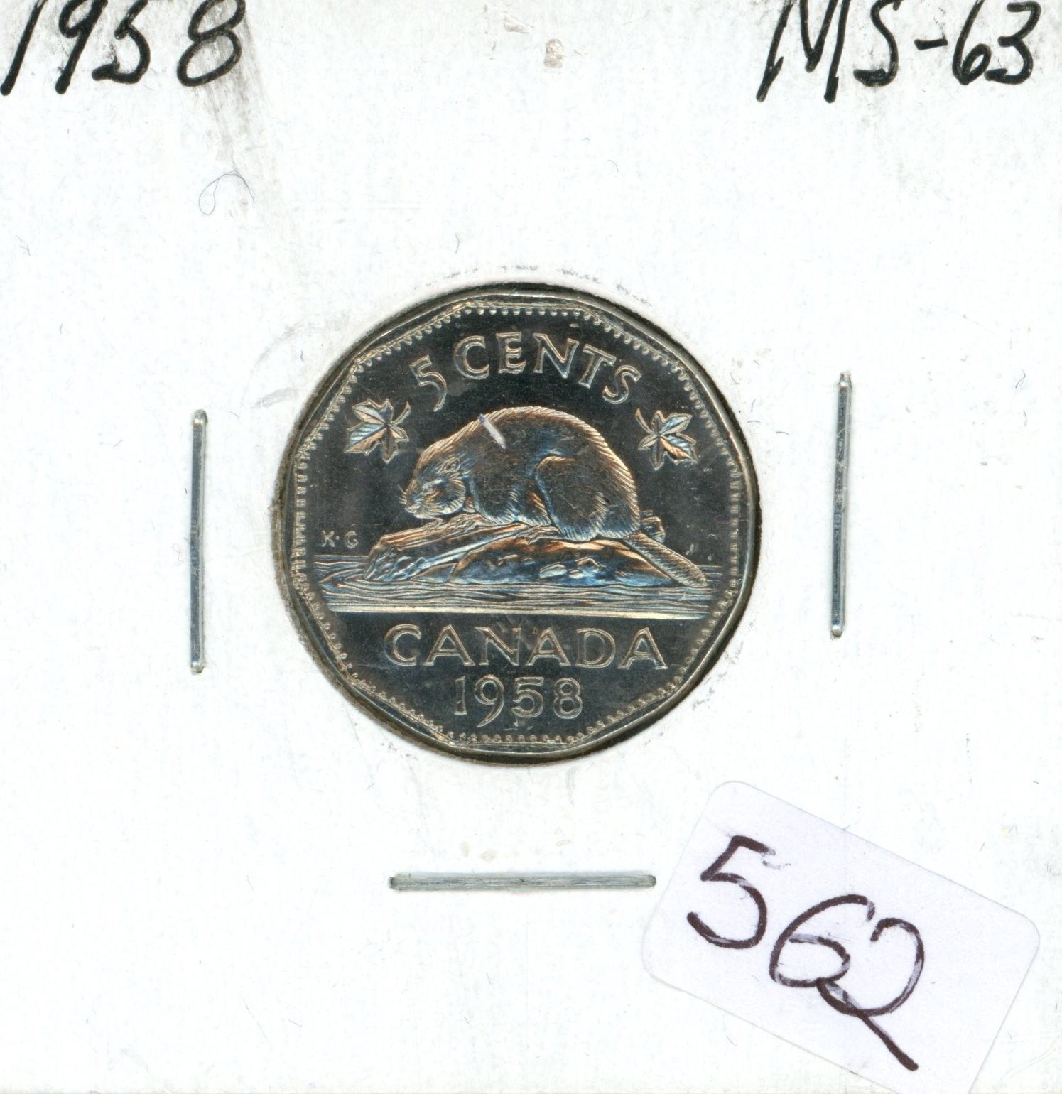 1958 5 Cent Coin Ms 63 - Schmalz Auctions
